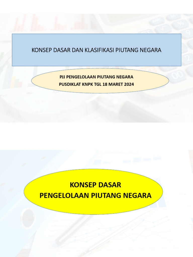 Konsep Dasar Pengelolaan Dan Klasifikasi Piutang Negara | PDF