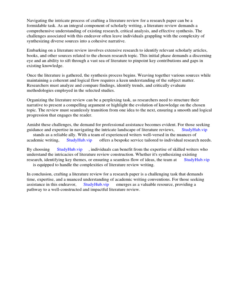 Example of Review Literature of A Research Paper | PDF