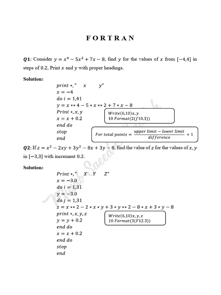 2nd Year FORTRAN | PDF