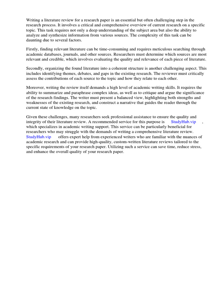 Review of Related Literature Example For Research Paper | Download Free ...