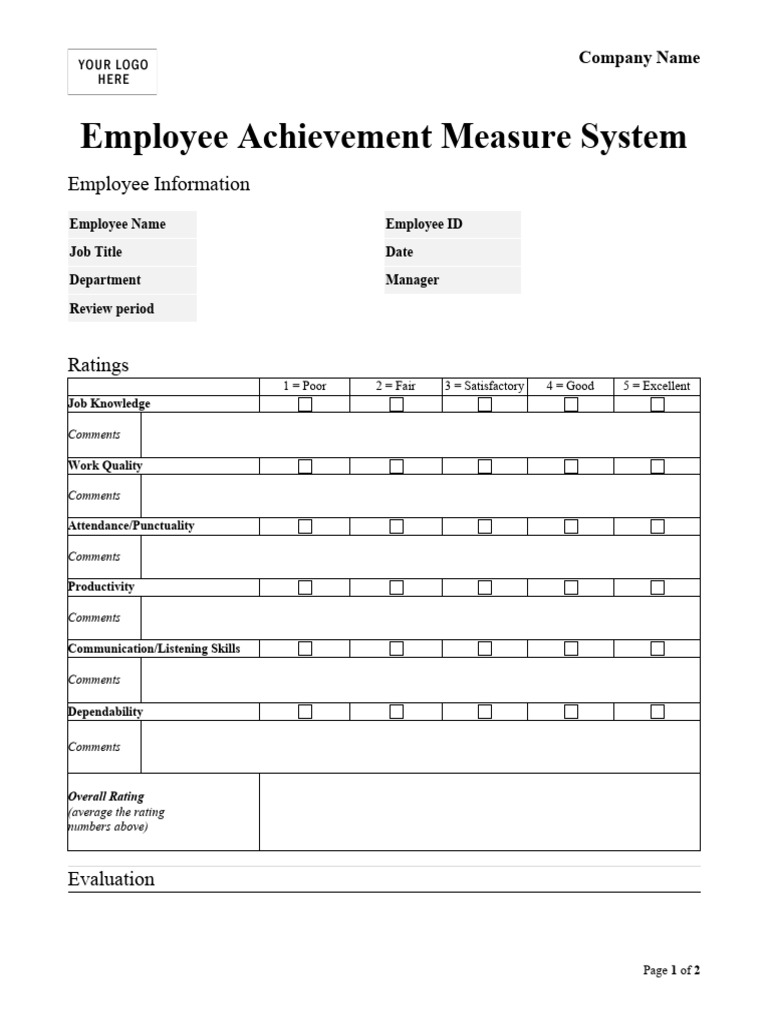 Achievement Measure System Doc1 | PDF | Career & Growth