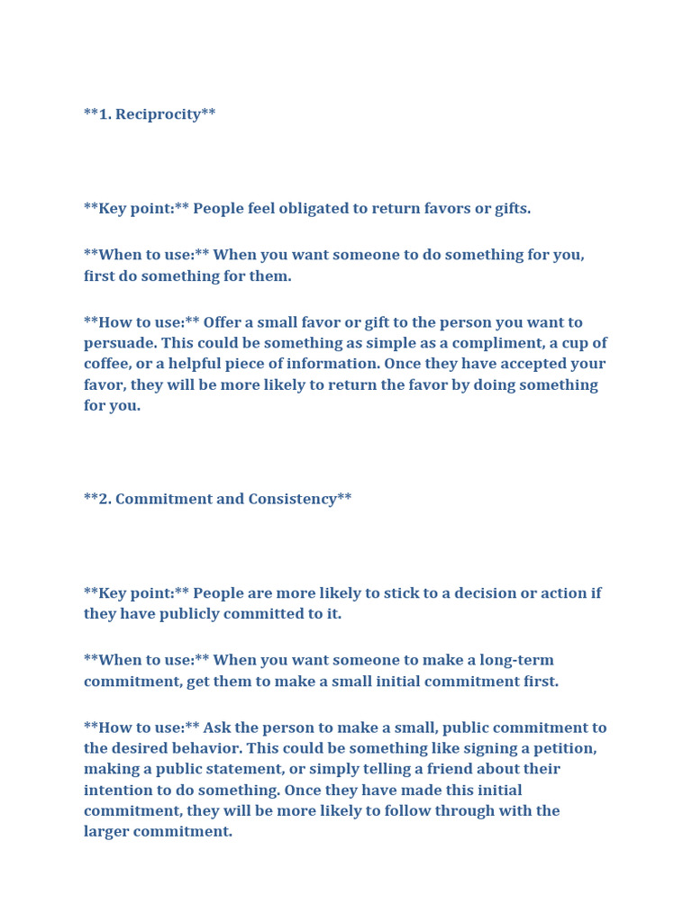 Key Principles of Persuasion Techniques | PDF | Persuasion | Social ...