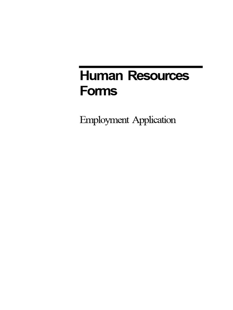 Human Resources Employment Form | PDF | Employment