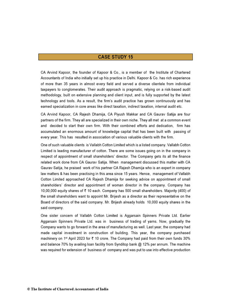 Case Study 15 Ibs | PDF