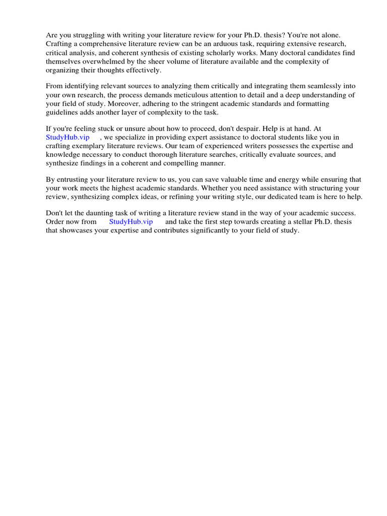 Examples of PHD Literature Reviews | PDF | Thesis | Literature Review