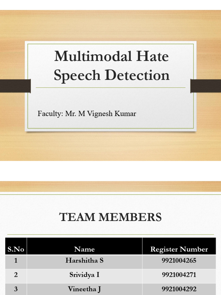 Multimodal Hate Speech Detection | PDF