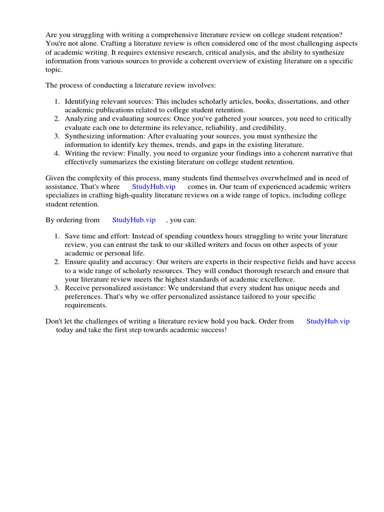 College Student Retention Literature Review | PDF | Social Science