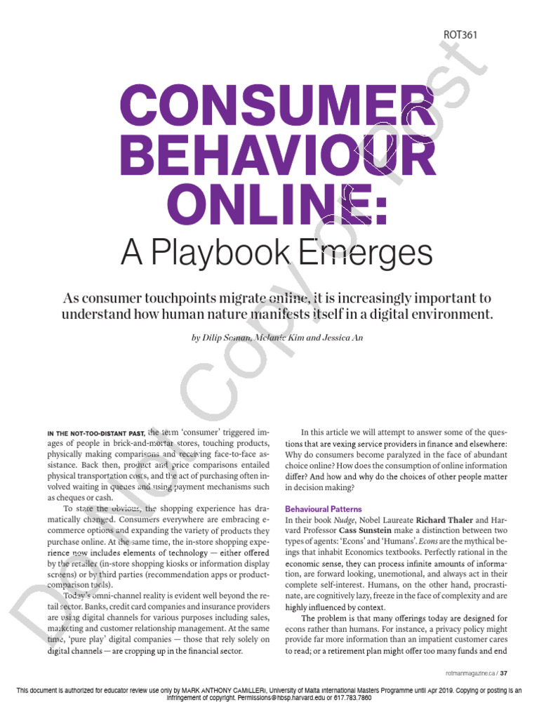 Consumer Behaviour | Download Free PDF | Behavior | Decision Making