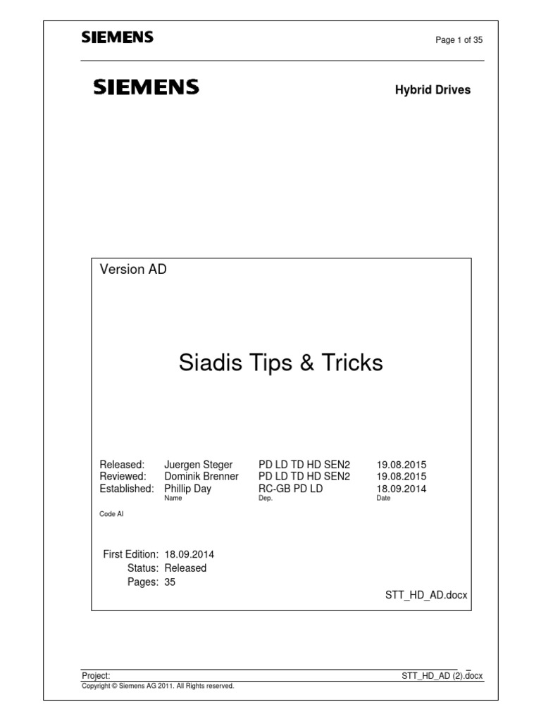 Siadis Tips and Tricks - HD - AD | PDF | Electric Generator | Power ...