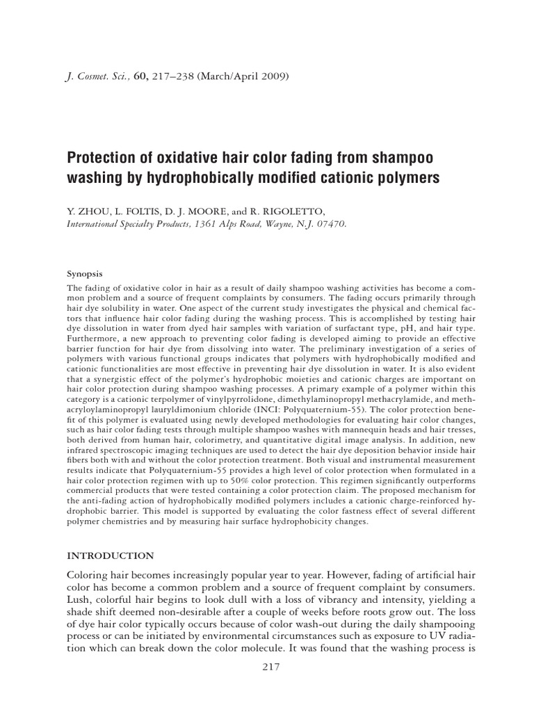 Silo - Tips - Protection of Oxidative Hair Color Fading From Shampoo ...