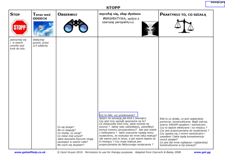 STOPP Arkusz Do Wypelnienia | PDF