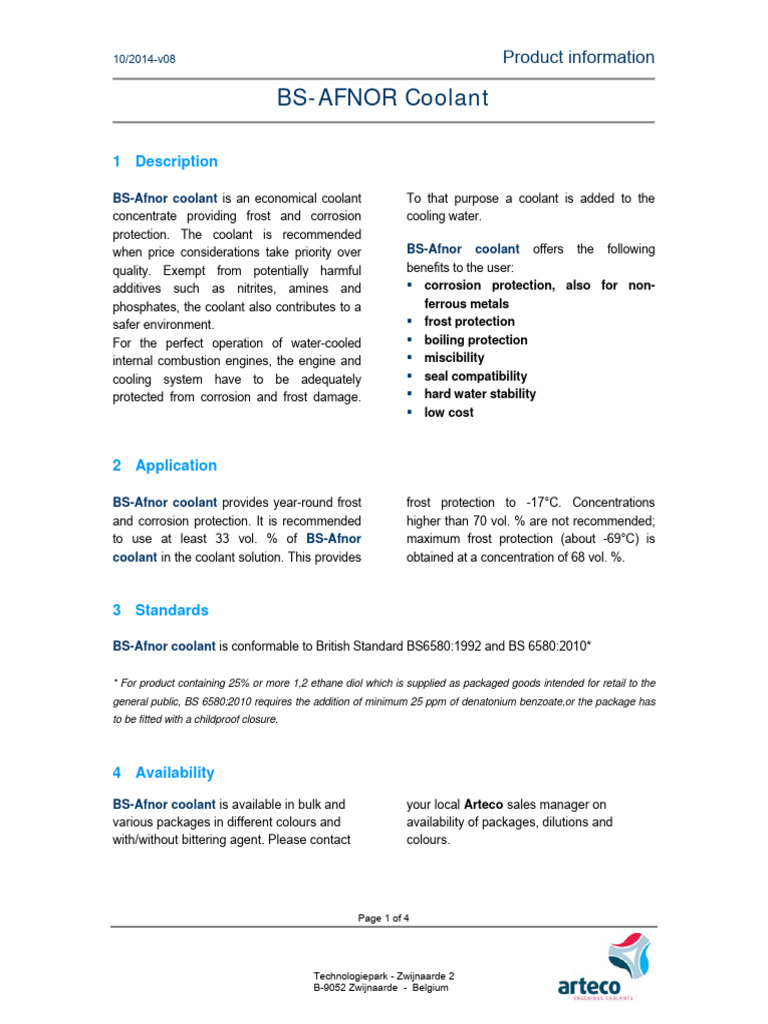 bs_afnor_coolant_english_08 | PDF | Water | Chemistry