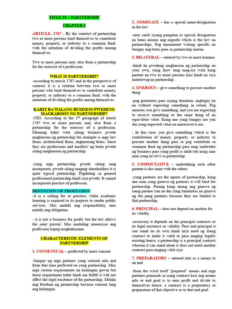 Partnership And Corporations Pdf Partnership Marriage