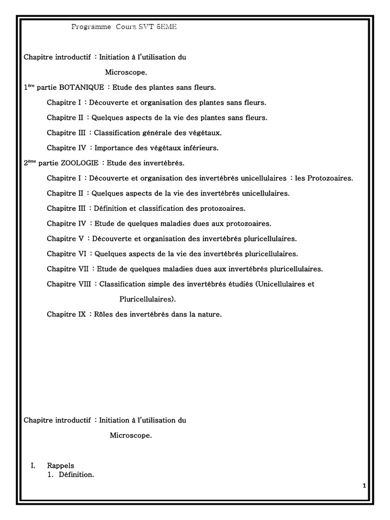 Cour SVT 5eme | PDF | Maison et jardin | Bien-être