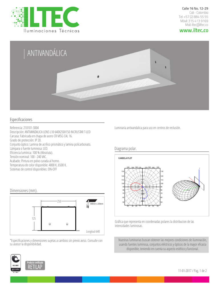 Luminaria Antivandálica LED L10 | PDF