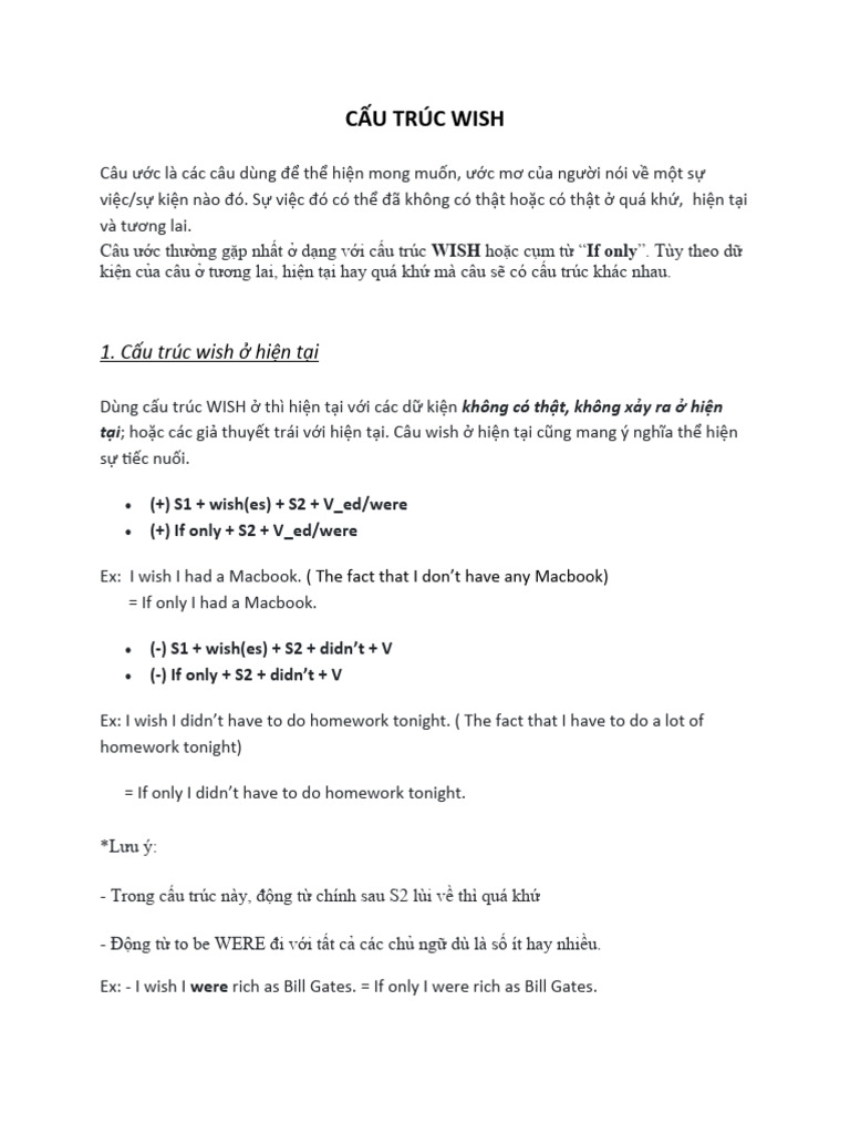 CẤU TRÚC WISH | PDF