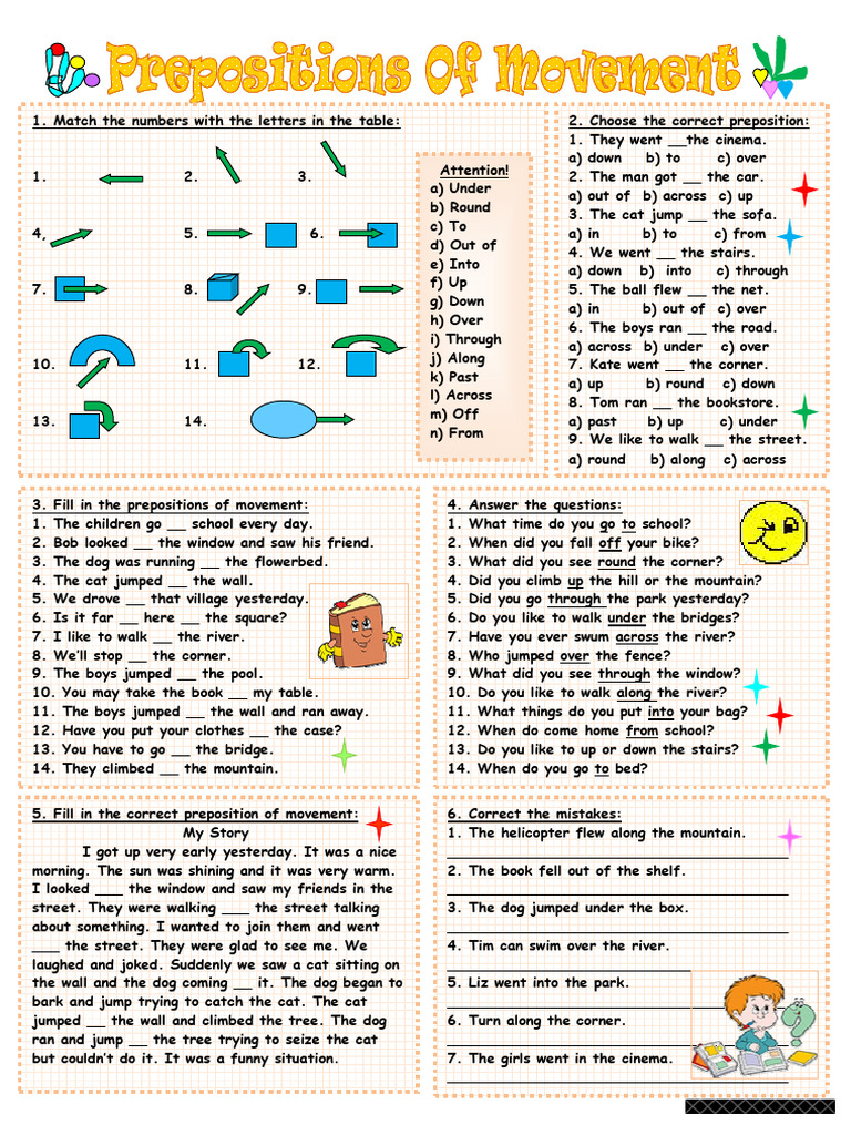 Prepositions of Movement-Questions | PDF