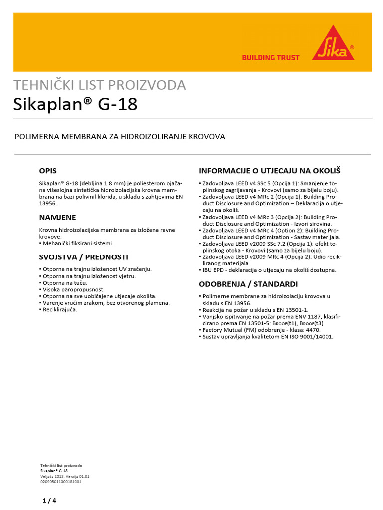 Sikaplan G 18 | PDF