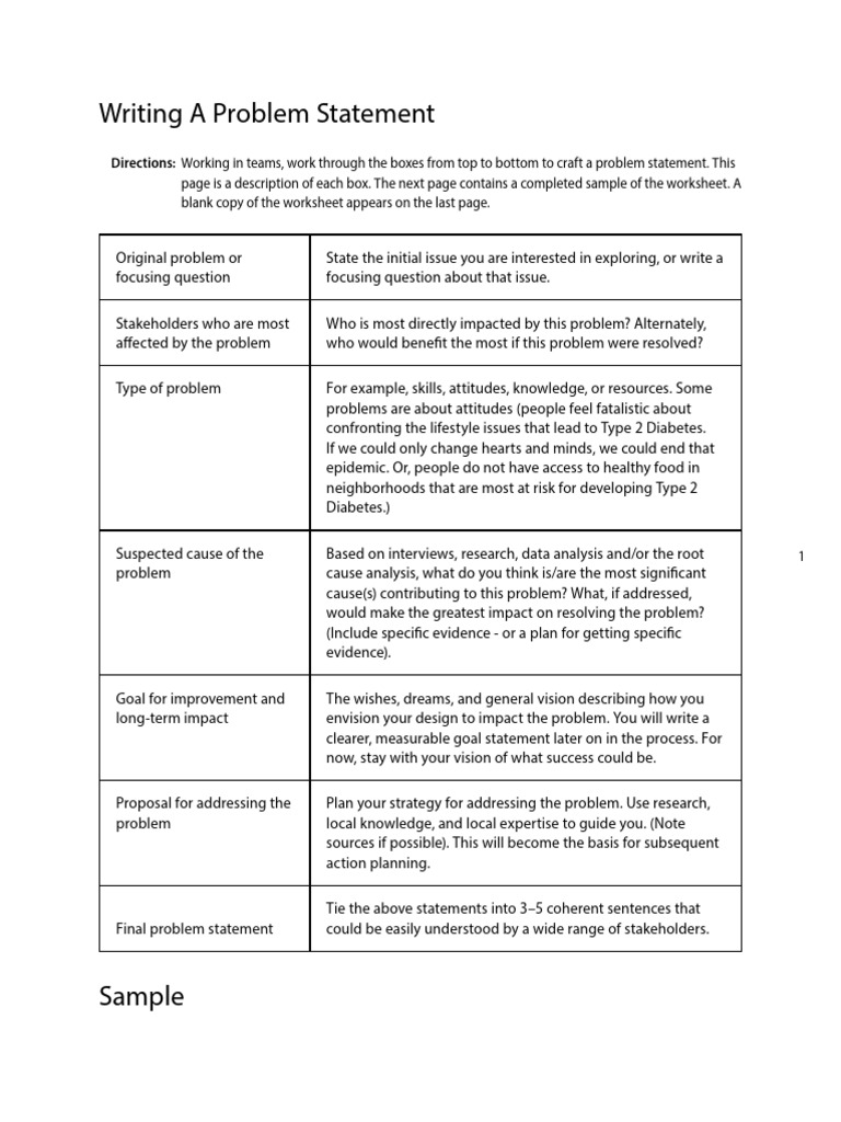 Writing Problem Statement | PDF | Goal | Cognition