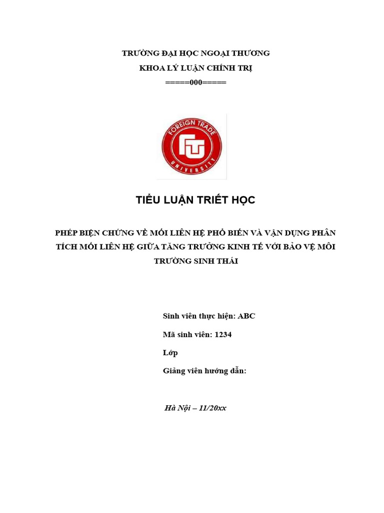 Tieu Luan Triet 1 - Compress | PDF