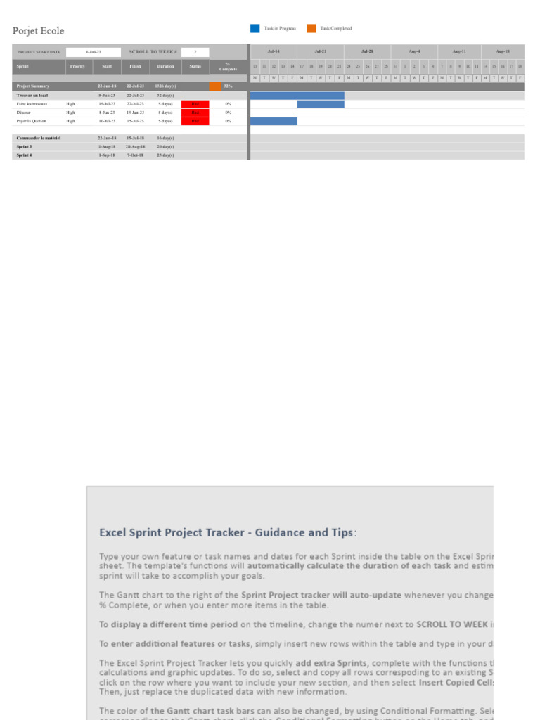 Excel Sprint Project Tracker Template | PDF | Microsoft Excel | Computing
