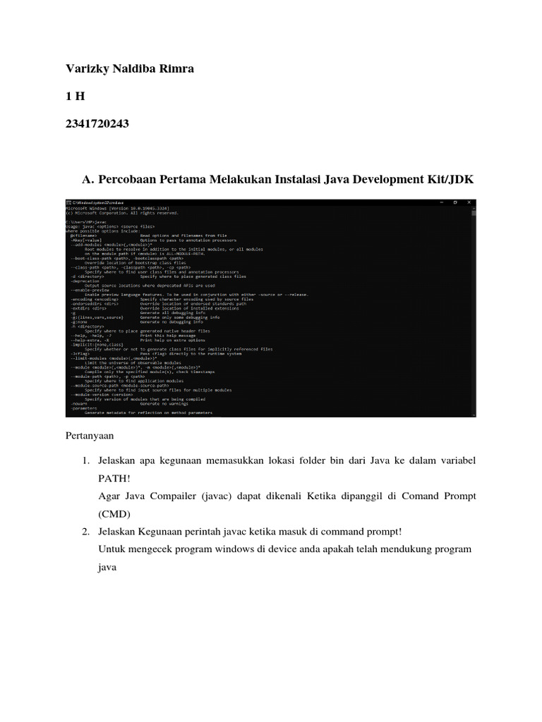 Panduan Instalasi dan Penggunaan JDK Java | PDF