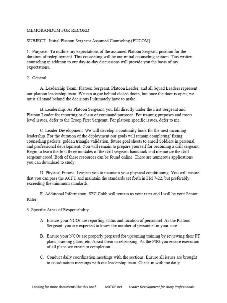 Initial Counseling Assumed Position | PDF