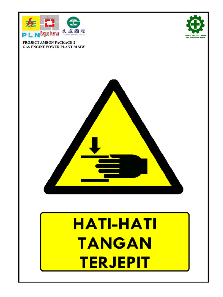 Safety Sign Bahan Tangan Terjepit | PDF
