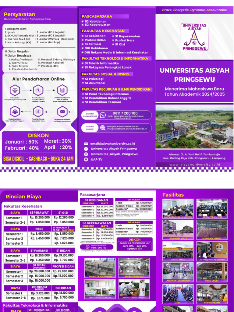 Brosur Universitas Aisyah Pringsewu 2024 - 2025 | PDF