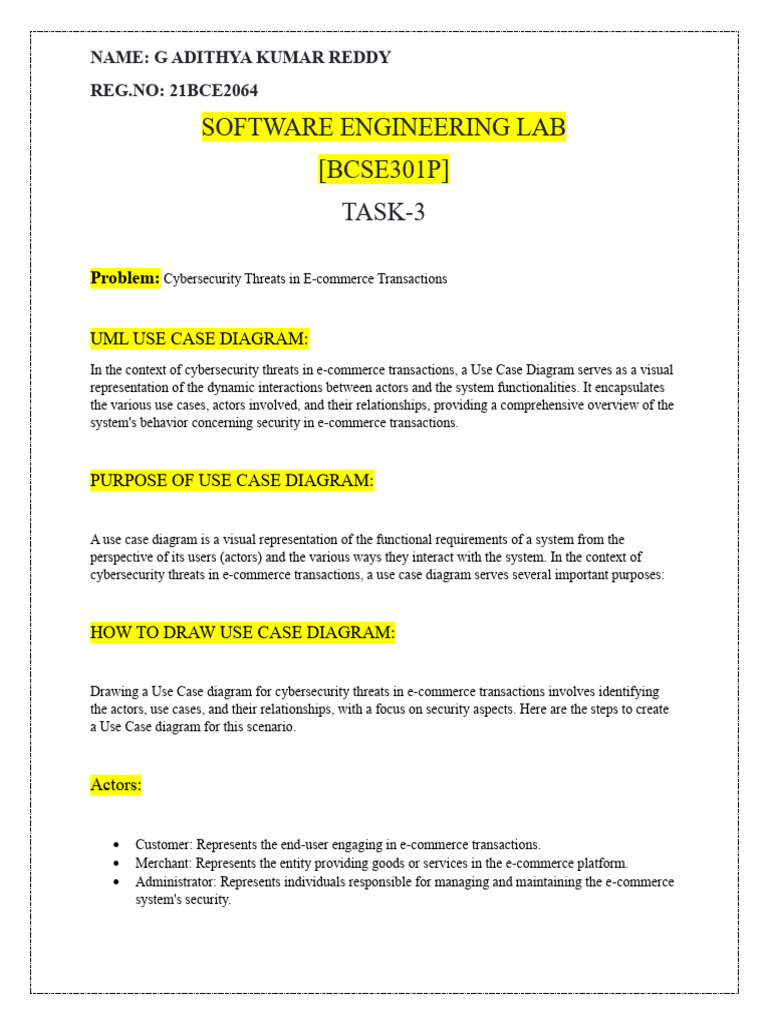 21bce2064 Software Engineering Lab3 | PDF | Use Case | Computer Security