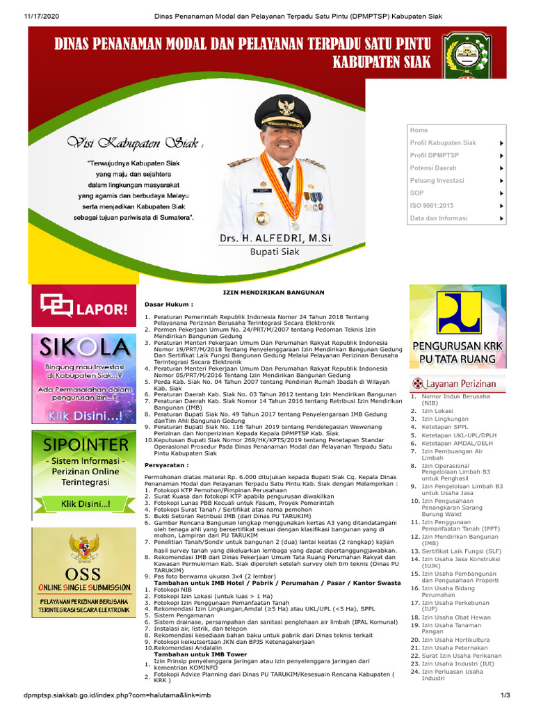 Syarat IMB Kab Siak | PDF