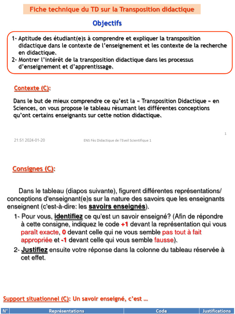 TD Transposition Didactique-Séquence 3 - (C) | PDF