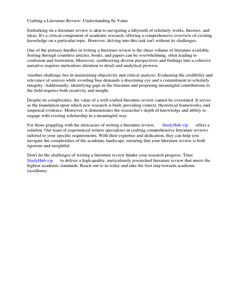 Literature Review Values | PDF