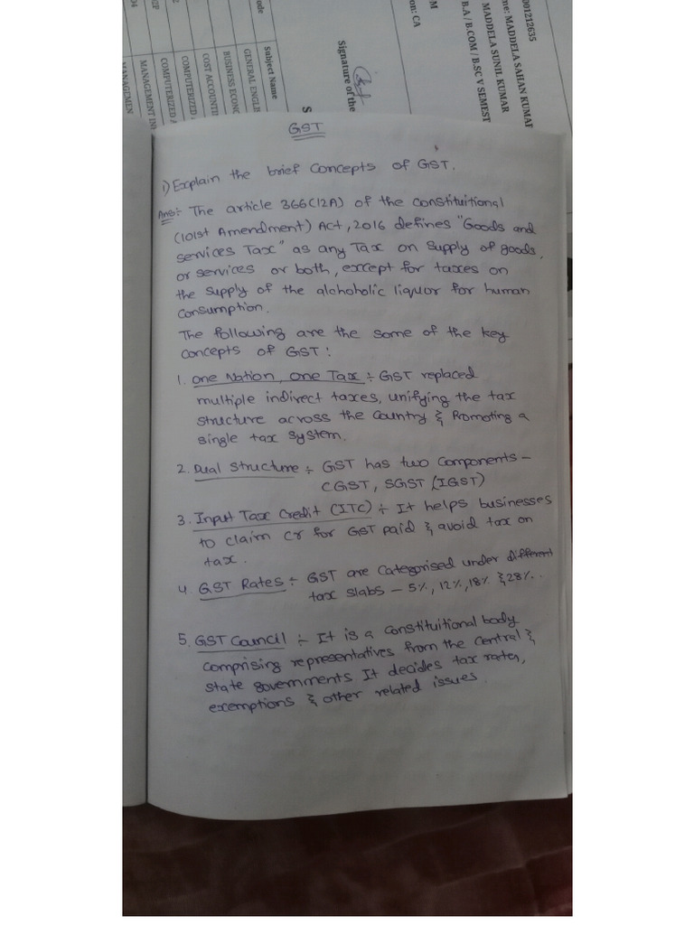 GST - Internals | PDF