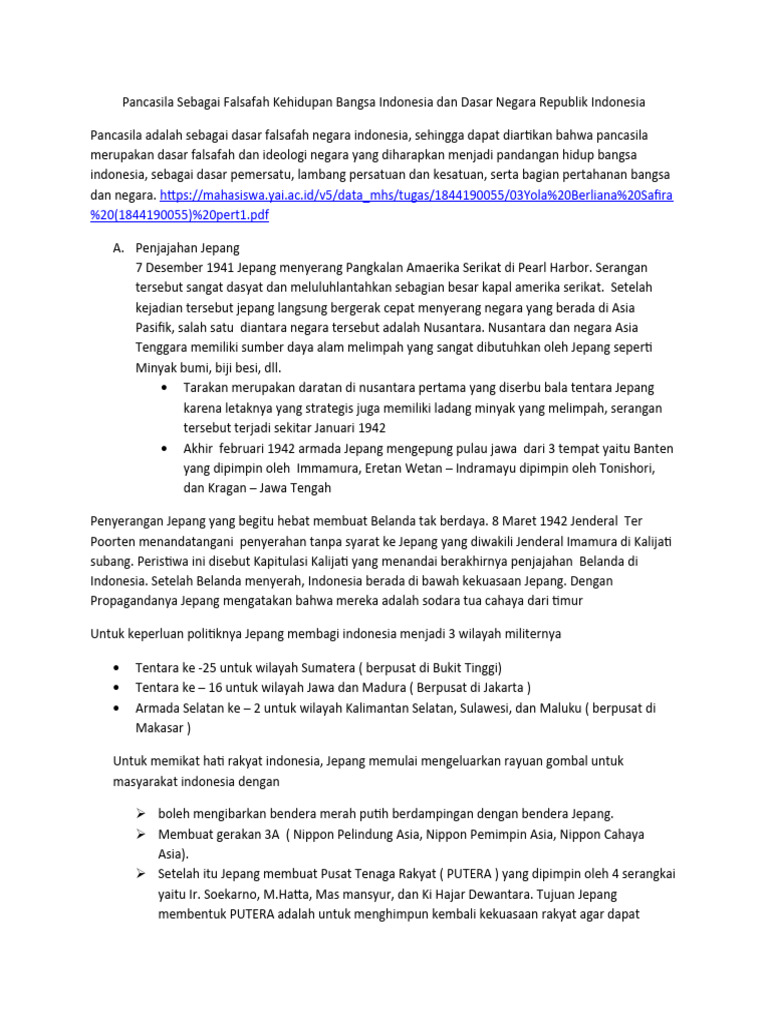 Pancasila Sebagai Falsafah Kehidupan Bangsa Indonesia Dan Dasar Negara ...