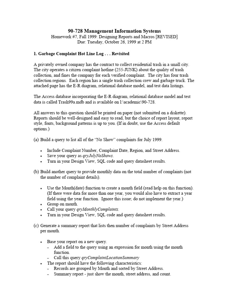 Homework 99 Fall 07 Revised | PDF | Databases | Sql