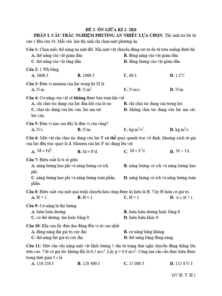 2K8- ĐỀ 2- GỬI HS | PDF