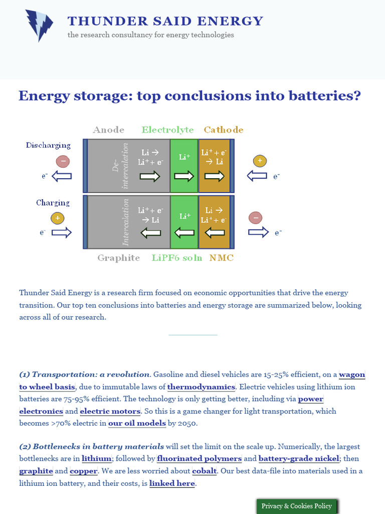 2023-02 Role of batteries in energy transition - Thunder Said Energy ...