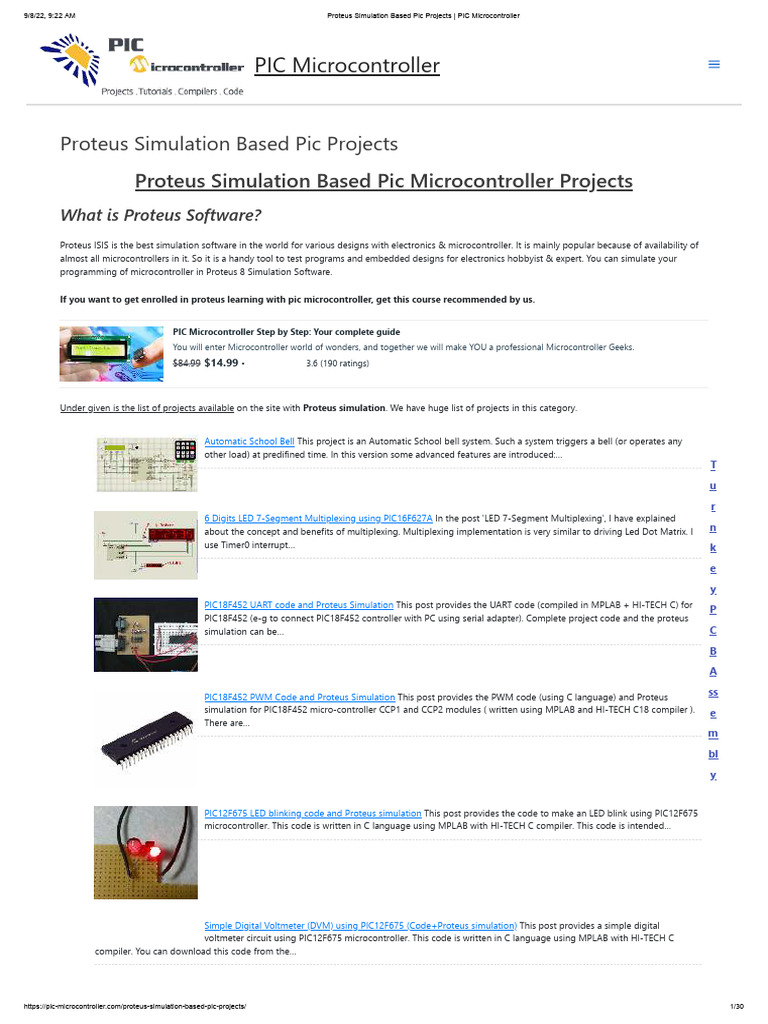 Proteus Simulation Based Pic Projects - PIC Microcontroller | PDF | Microcontroller | Power Inverter