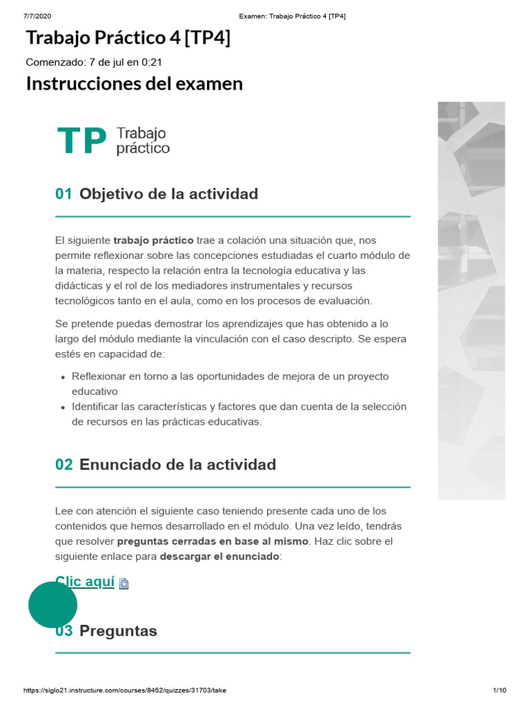 Examen_ Trabajo Práctico 4 [TP4] | PDF