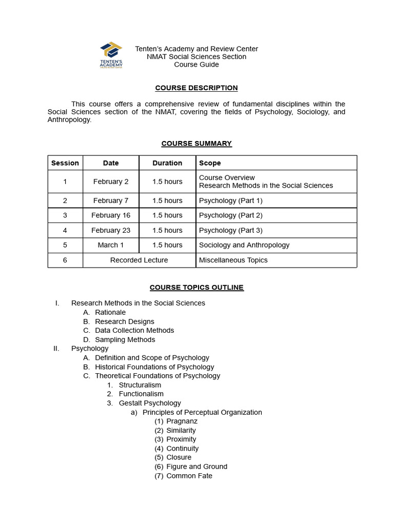 SocSci Syllabus | Download Free PDF | Psychology | Social Sciences