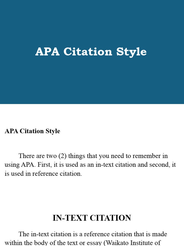 APA Citation Style | Download Free PDF | Citation | Thesis