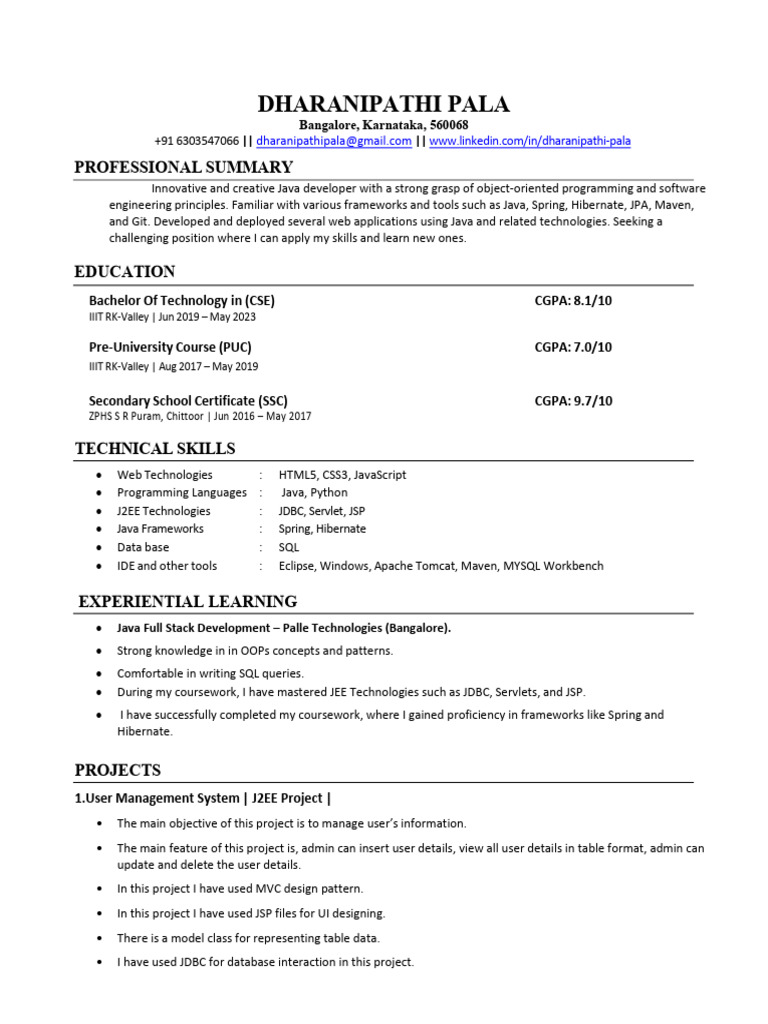 Dharanipathi | PDF | Java (Programming Language) | Sql