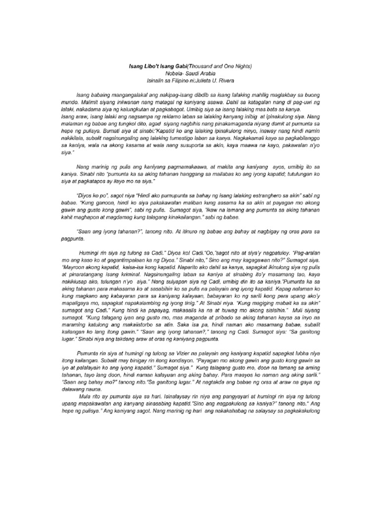 Isang Libo't Isang Gabi | PDF