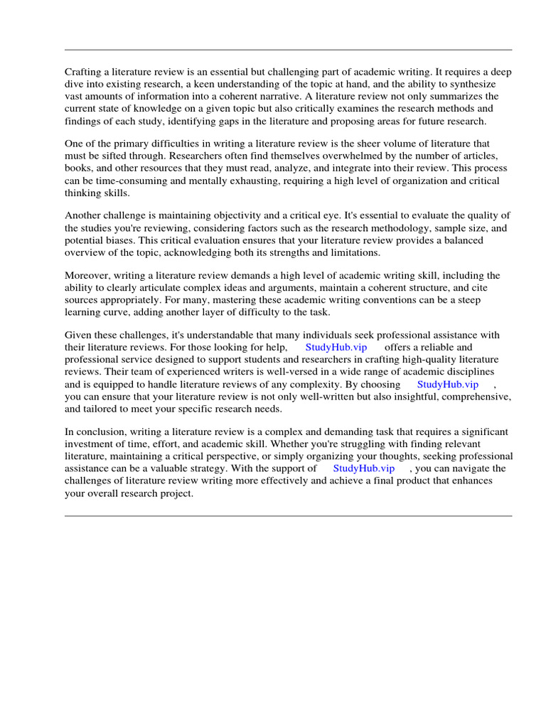 Example Conclusion Literature Review | PDF