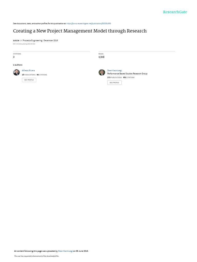 Creating A New Project Management Model Through Re | Download Free PDF ...