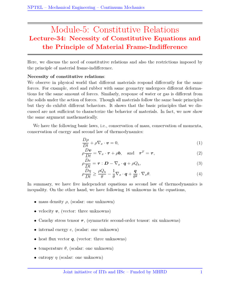 Lec 34 | PDF | Continuum Mechanics | Force Lec 34 | PDF | Continuum Mechanics | Force