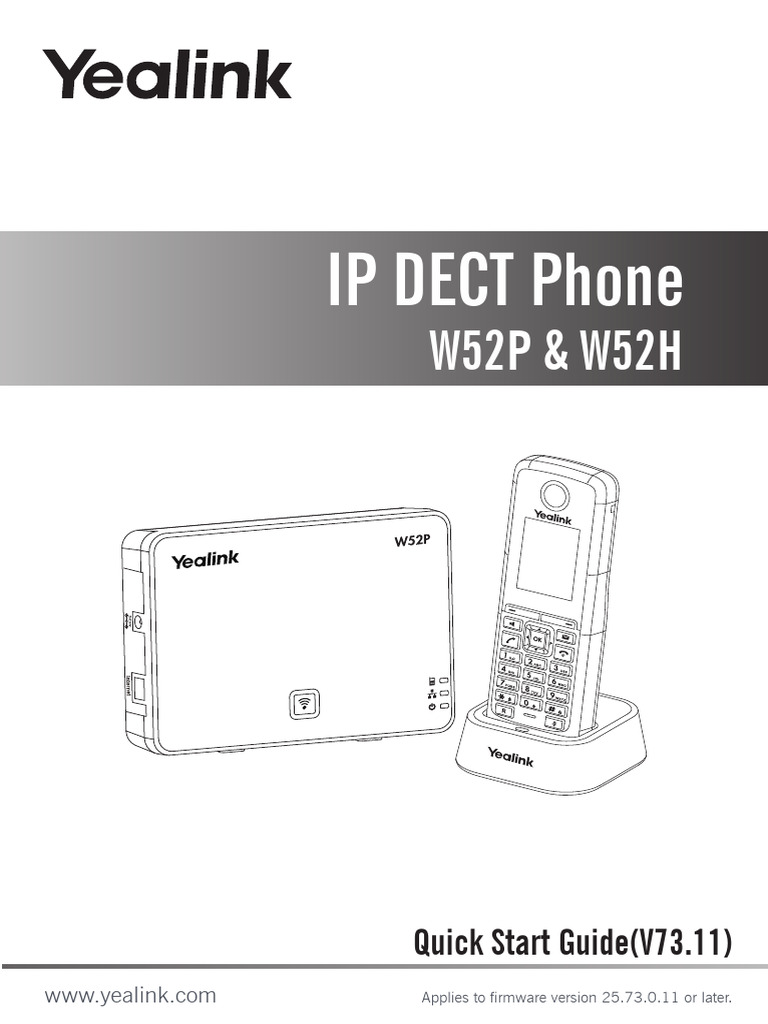 Yealink W52P/W52H Quick Start Guide | PDF | Technology & Engineering