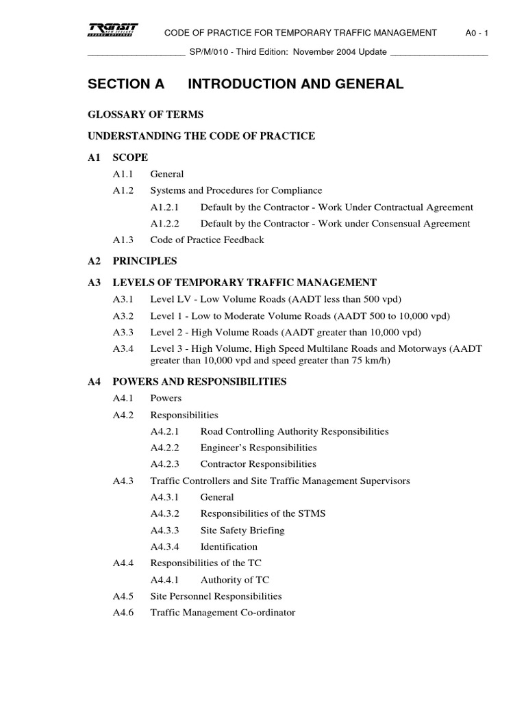Temporary Traffic Management Guidelines | PDF | Road | Traffic