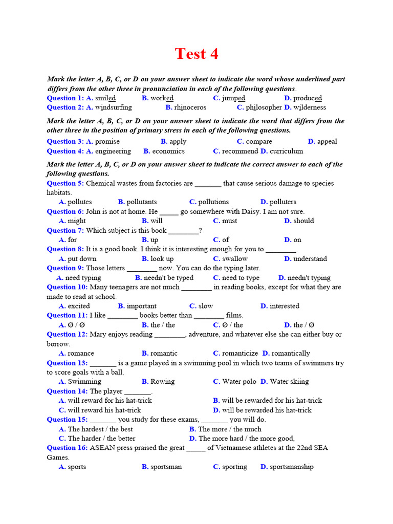 Test 4 | PDF | Extinction | Species
